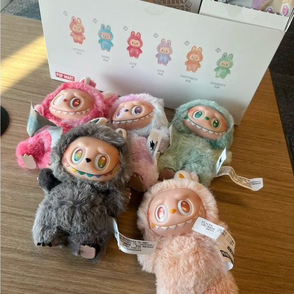 Labubu | Toys | Pop Mart Fluffy Monster Plush Toy Collection Pink Gray ...